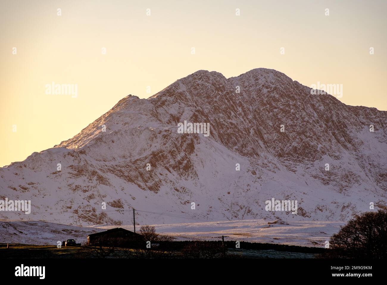 A close up view of the Snowdon Horseshoe mountains in Snowdonia ...