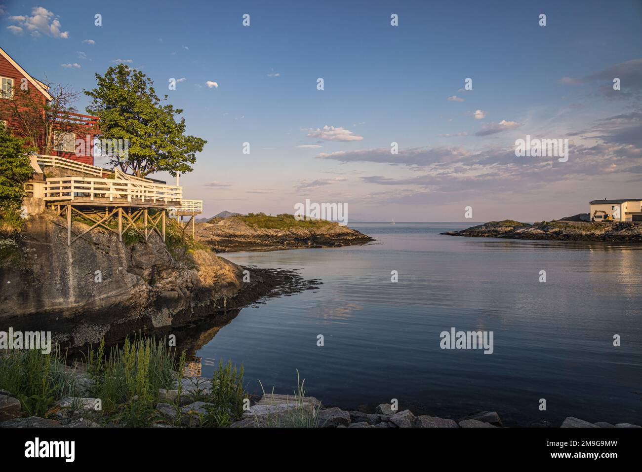 Svolvaer harbour at sunset, Lofoten Islands, Nordland, Norway Stock ...