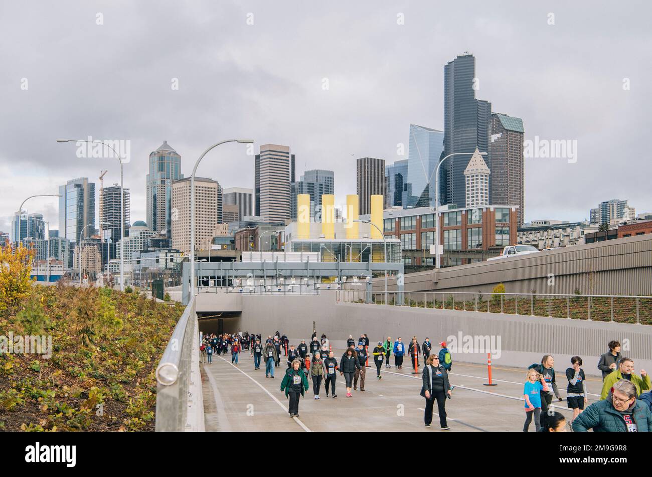 View of people on Tunnel to Viaduct 8k, Seattle, Washington, USA Stock ...