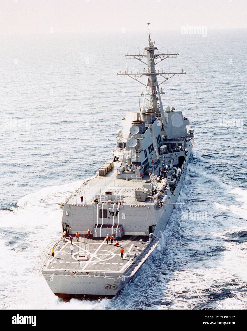 Stern view (off centerline) of the Arleigh Burke Flight IIA class ...