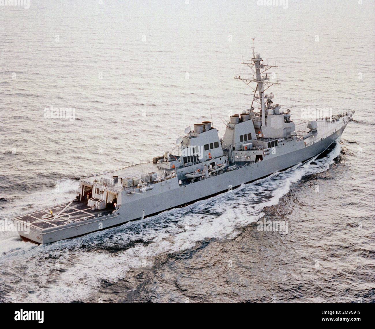 Starboard quarter (135 degrees off centerline) view of the Arleigh ...