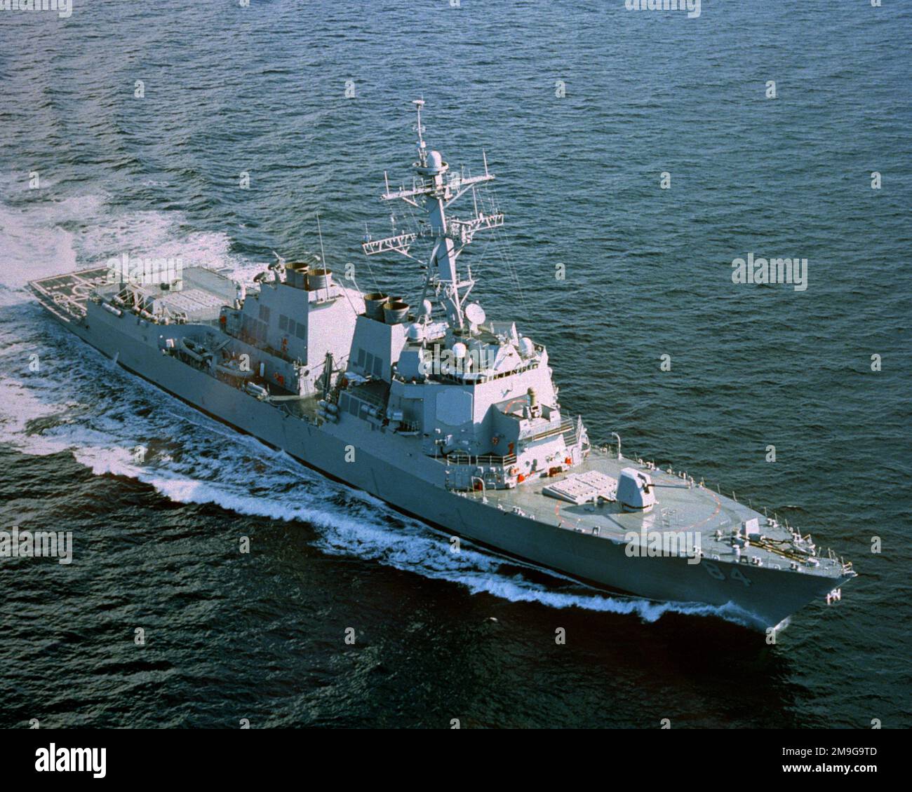 High oblique starboard view of the Arleigh Burke Flight IIA class ...