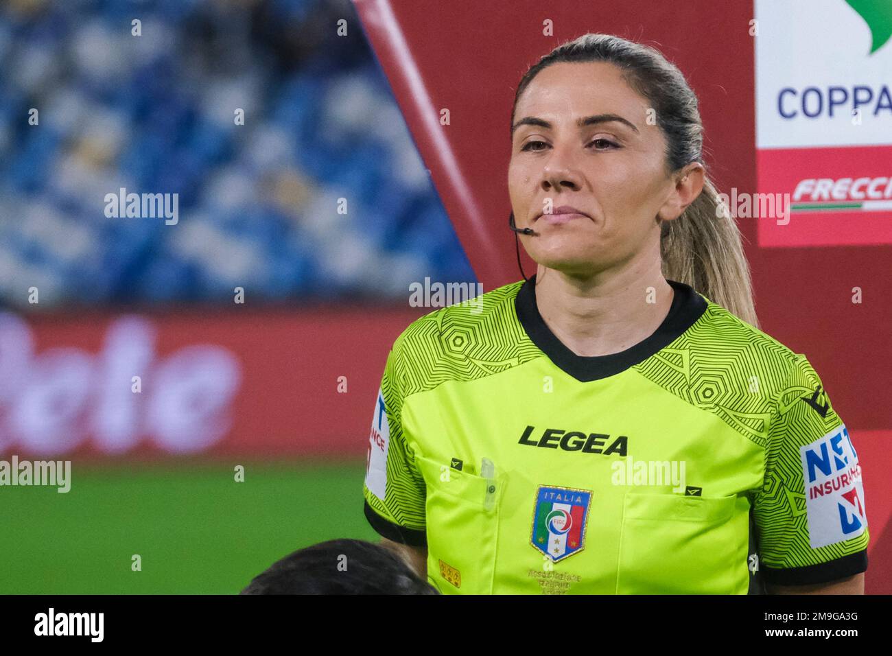 Italian referee Francesca Di Monte during the Italy cup football match ...