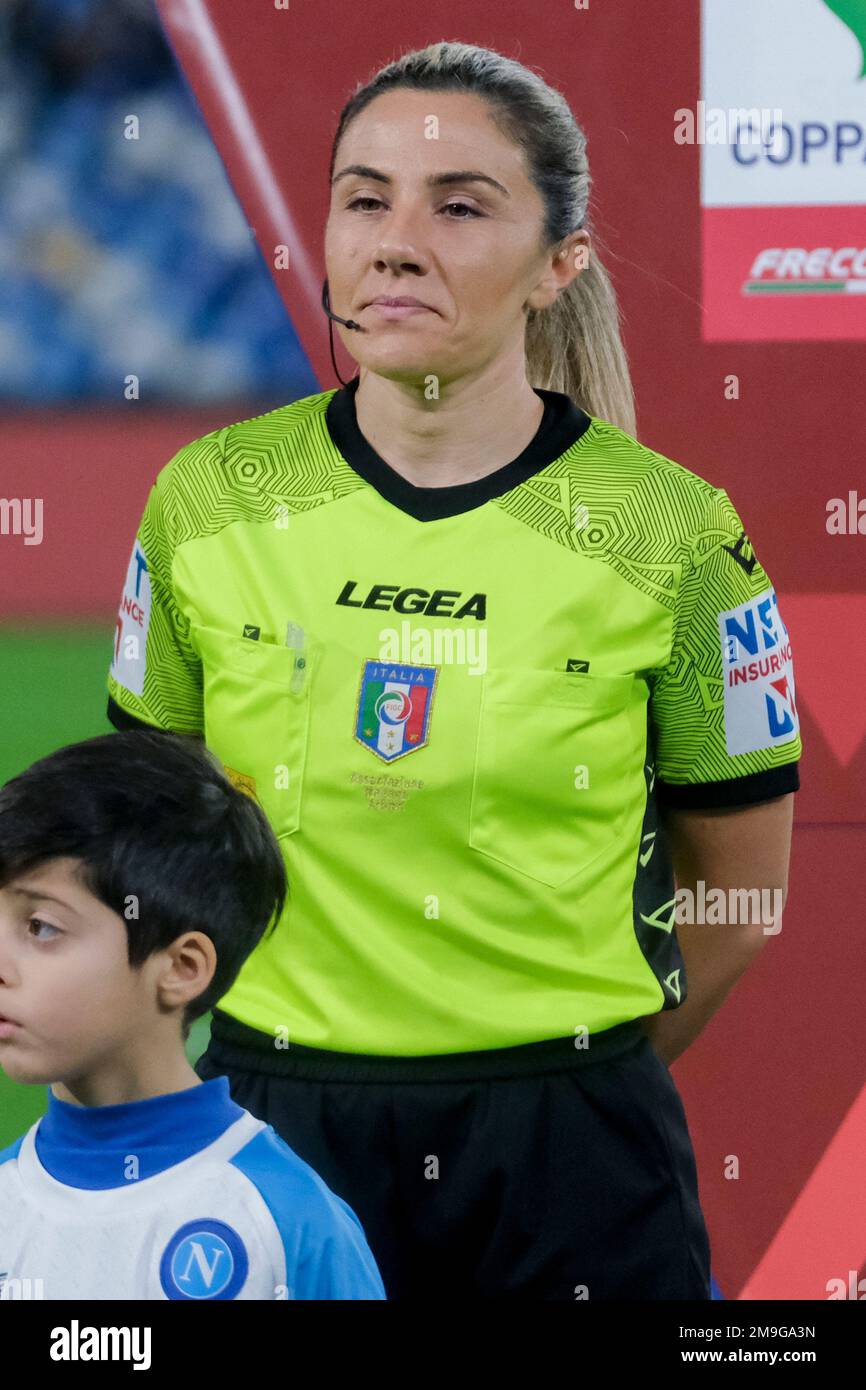 Italian referee Francesca Di Monte during the Italy cup football match ...
