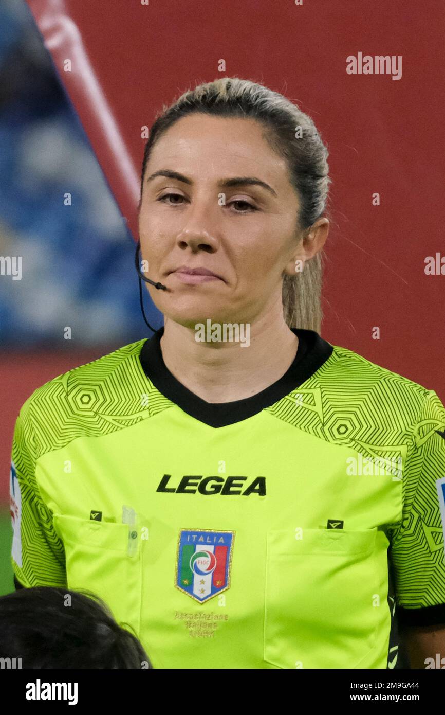 Italian referee Francesca Di Monte during the Italy cup football match ...