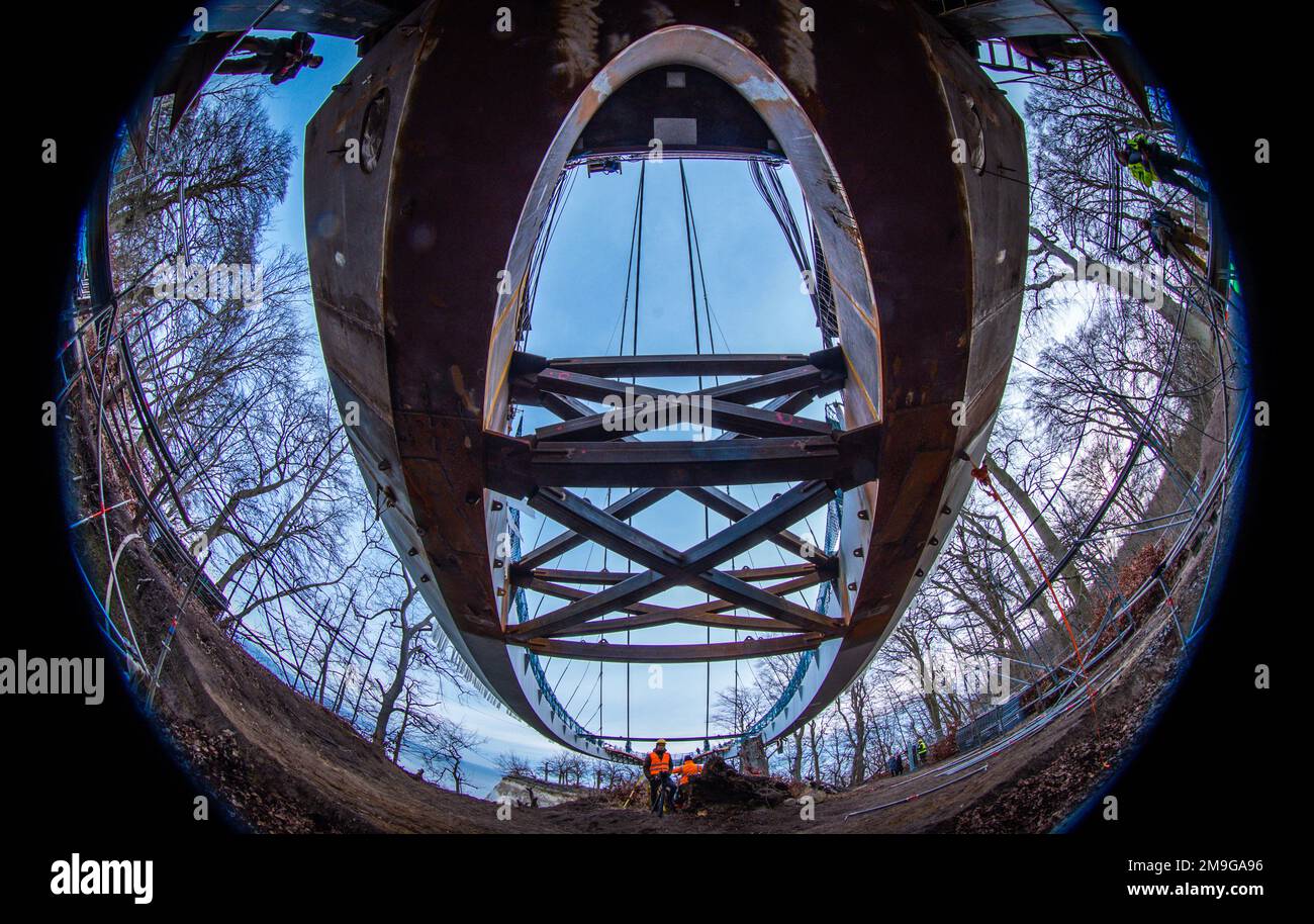 Sassnitz, Germany. 18th Jan, 2023. The new skywalk above the chalk ...