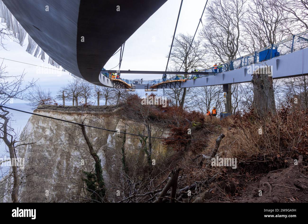 Sassnitz, Germany. 18th Jan, 2023. The new skywalk above the chalk ...