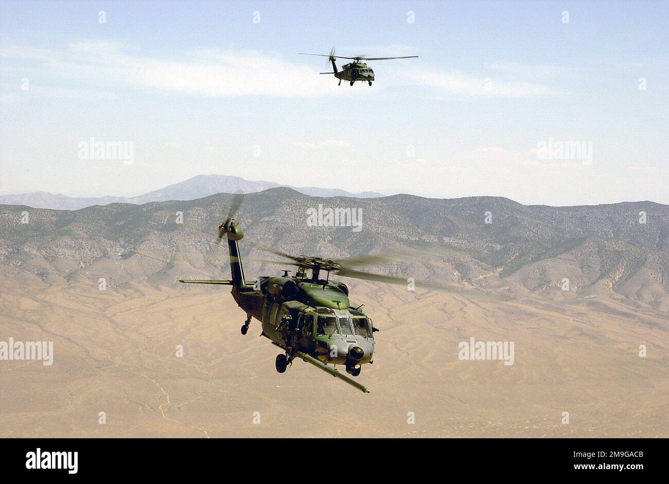 Participating in EXERCISE DESERT RESCUE IX, two HH-60G helicopters ...