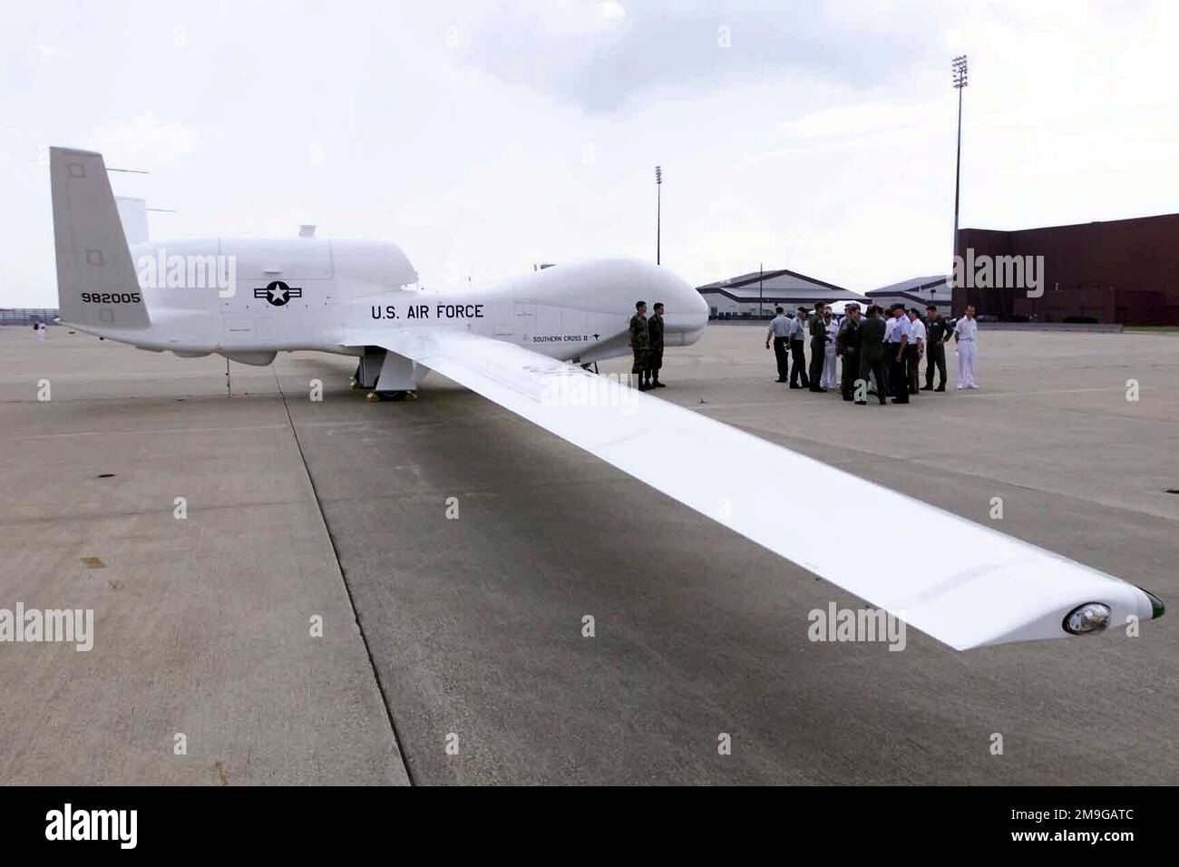 Global Hawk Unmanned Aerial Vehicle (UAV) on static display in support ...