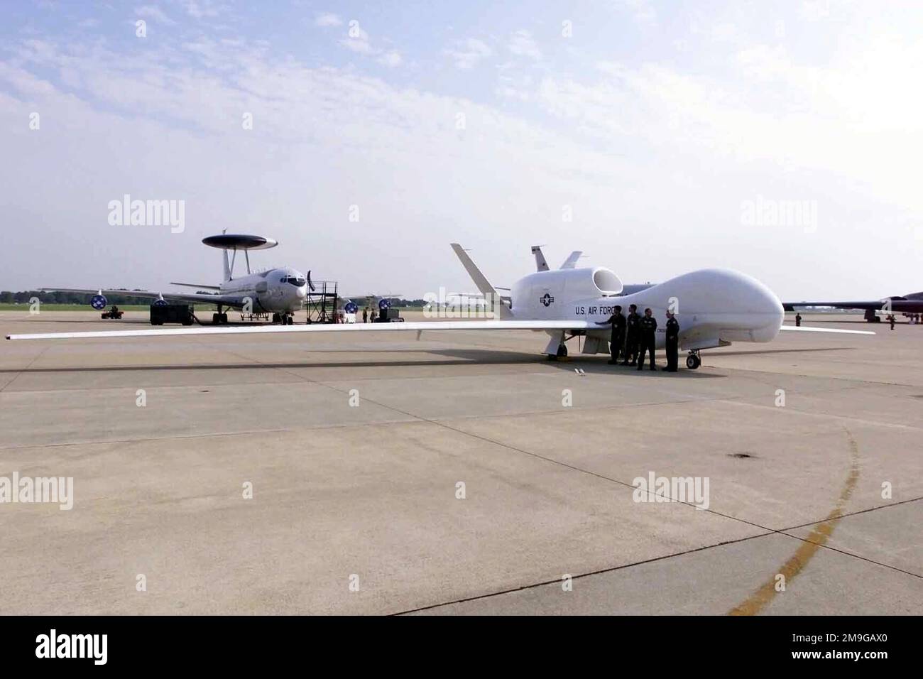 Global Hawk Unmanned Aerial Vehicle (UAV) on static display in support ...
