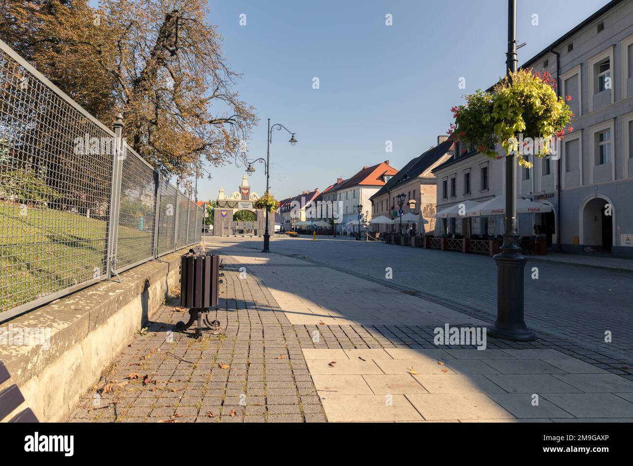 Walkway and access road to the town square Stock Photo - Alamy