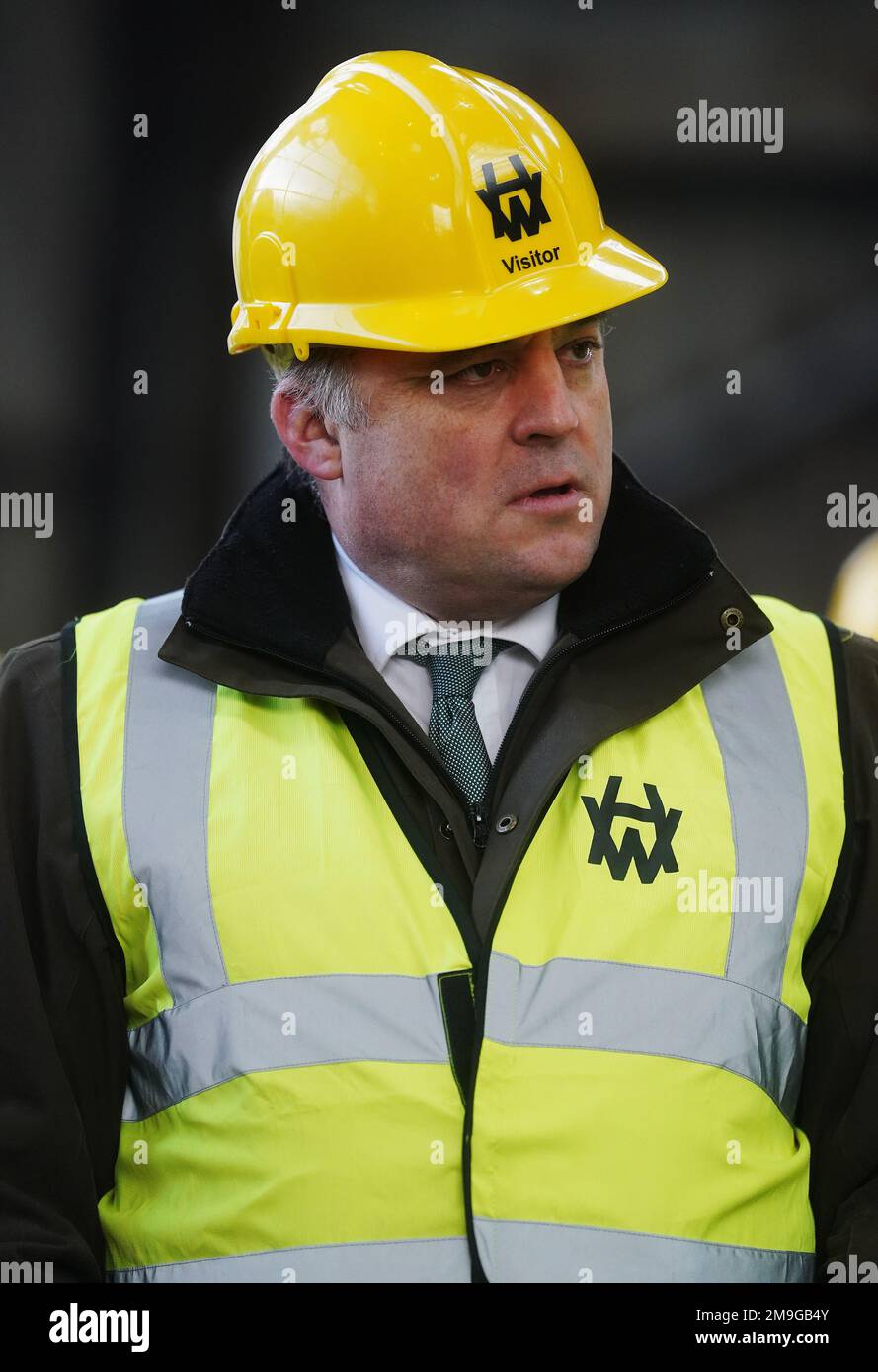 Defence Secretary Ben Wallace during a visit to Harland & Wolff ...