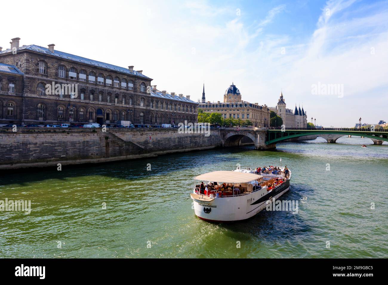 Tourboat on Seine river, Paris, France Stock Photo - Alamy