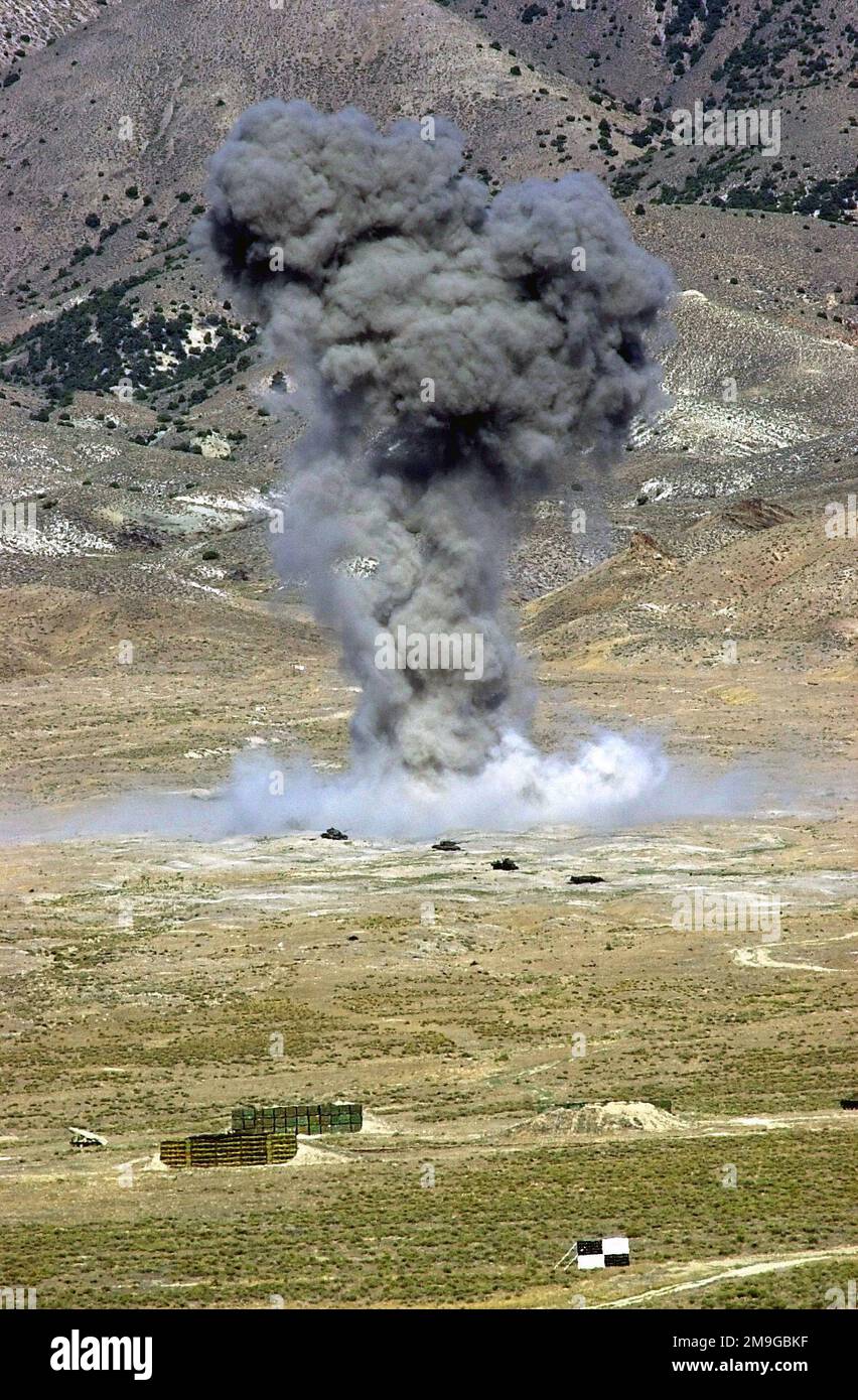 An F-18D Hornet hits a simulated target on range B-17 during part of ...