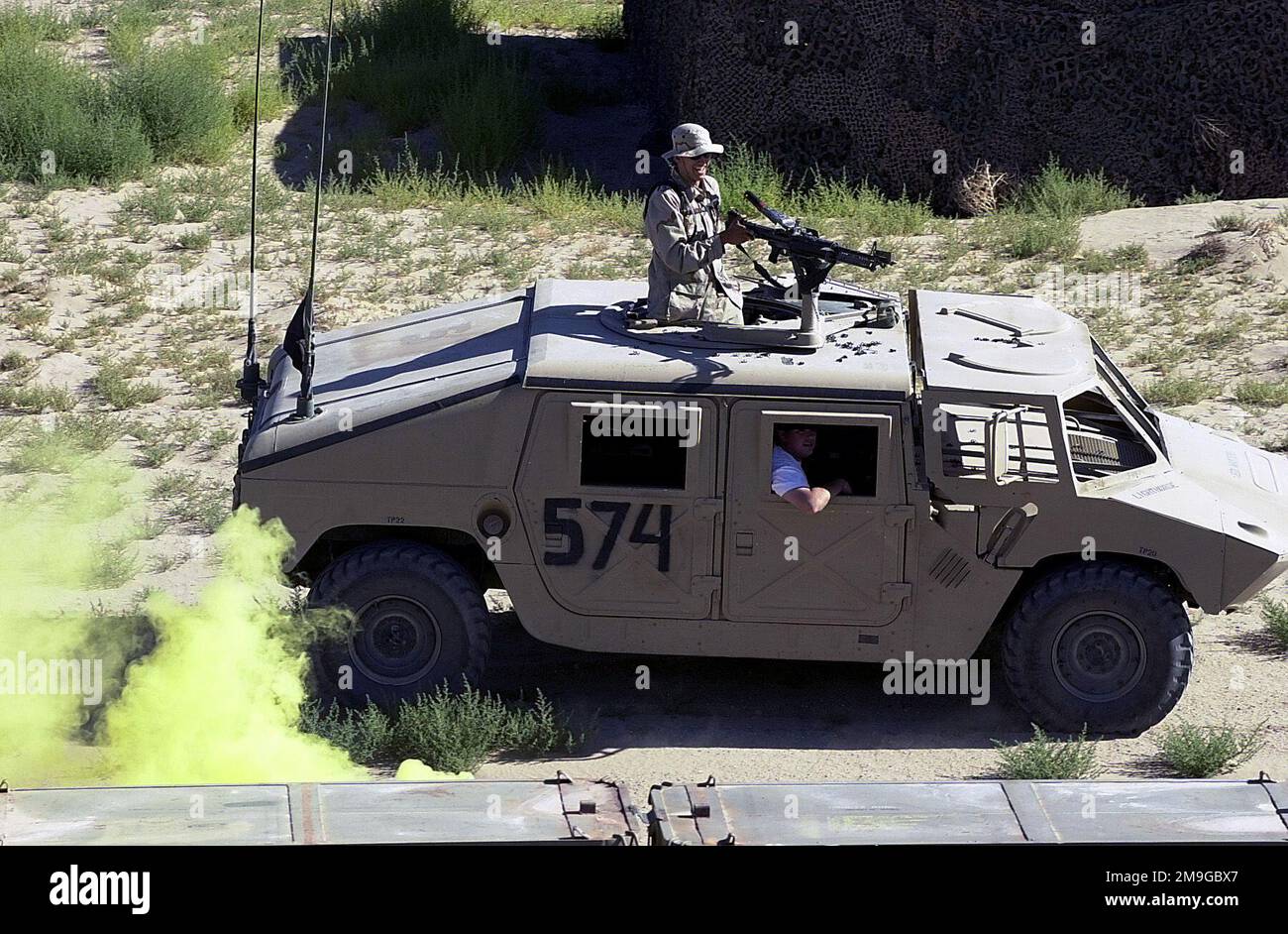 Simulated enemy forces in a M998 High-Mobility Multipurpose Wheeled ...