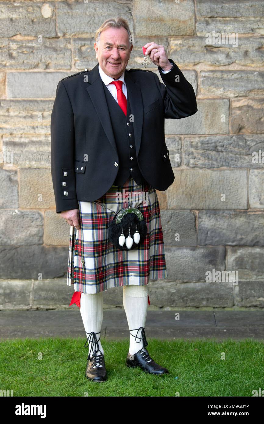 Alan Rough after being made Order of the British Empire during an ...