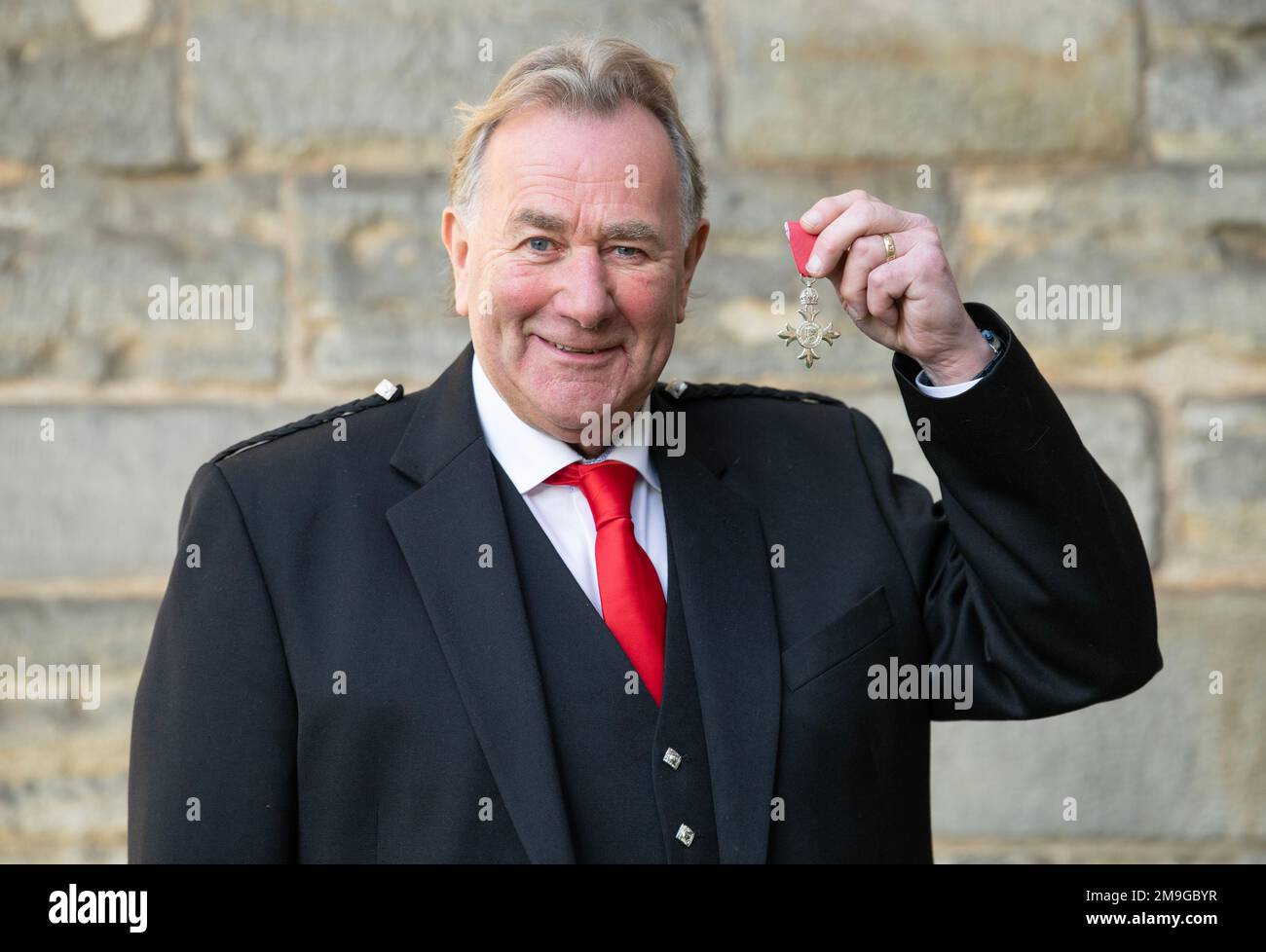 Alan Rough after being made Order of the British Empire during an ...