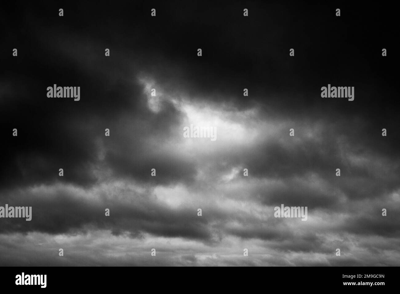 Black and white sky. Dramatic clouds. Horror. Background, banner ...