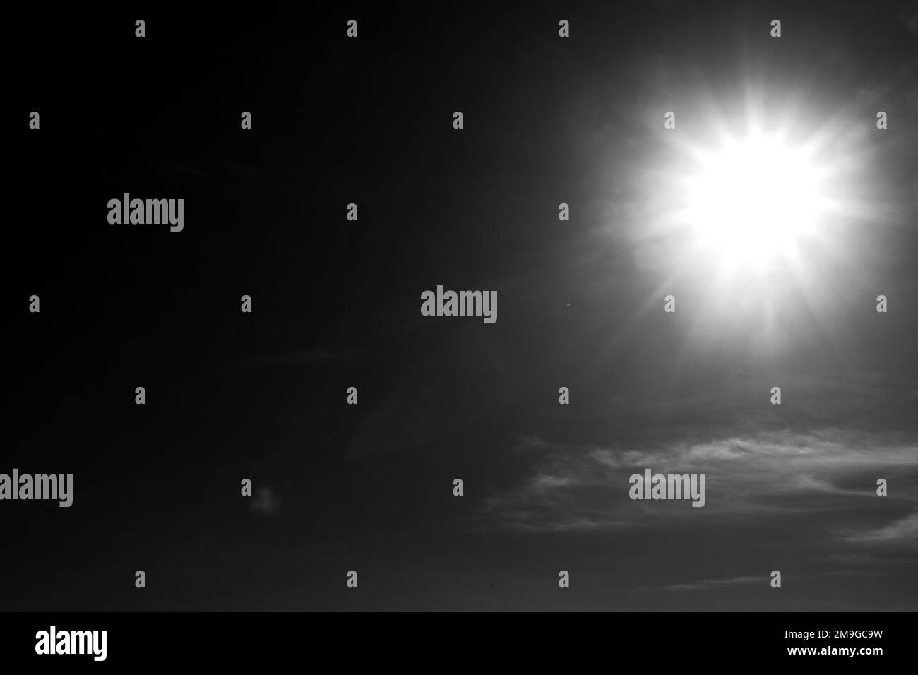 Black and white sky. Dramatic clouds. Horror. Background, banner ...