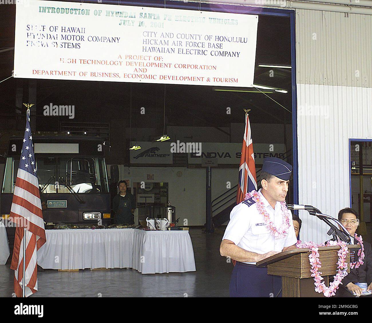 Colonel Ribuffo, Commander of 15 Logistics Group of Hickam AFB, gives a ...