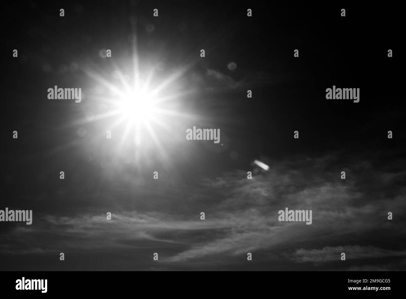 Black and white sky. Dramatic clouds. Horror. Background, banner ...