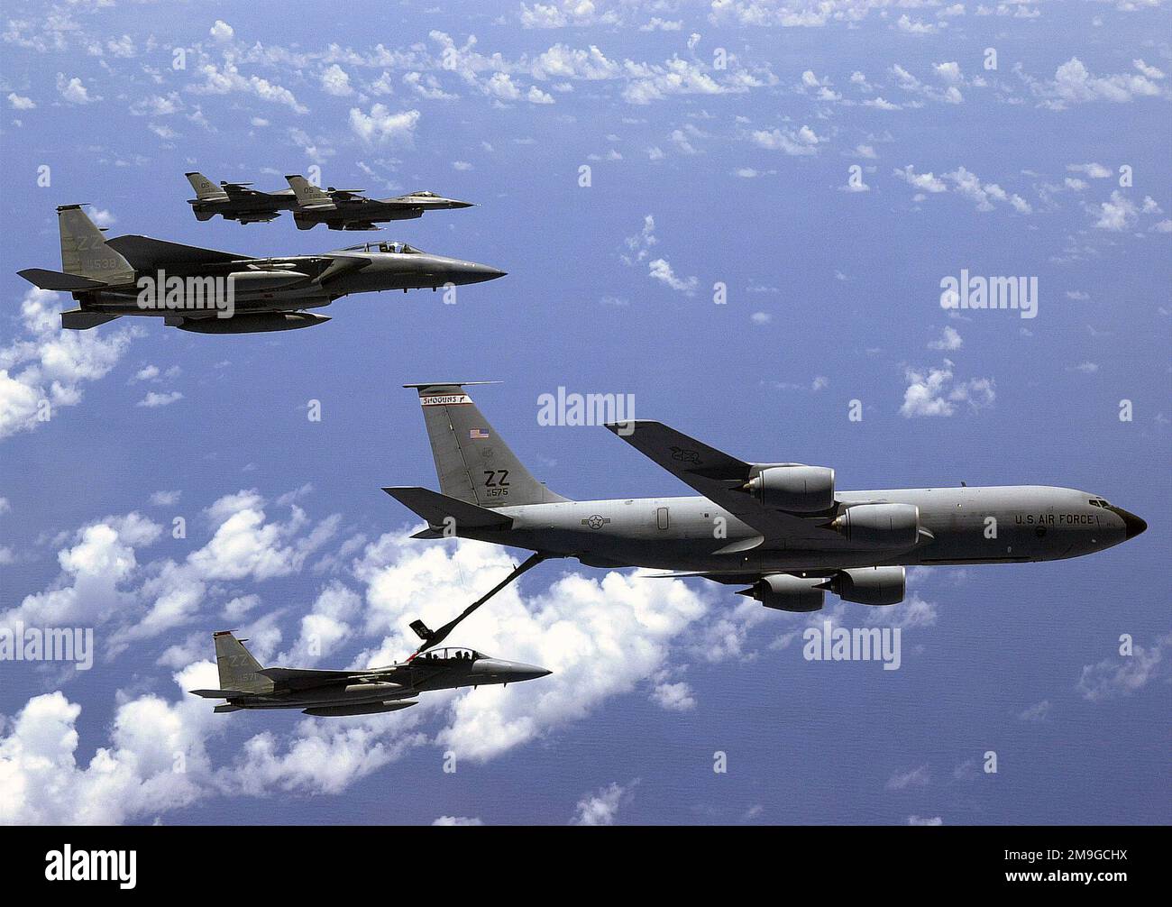 18th Wing Commander, Brigadier General Gary North, flying a F-15D Eagle ...