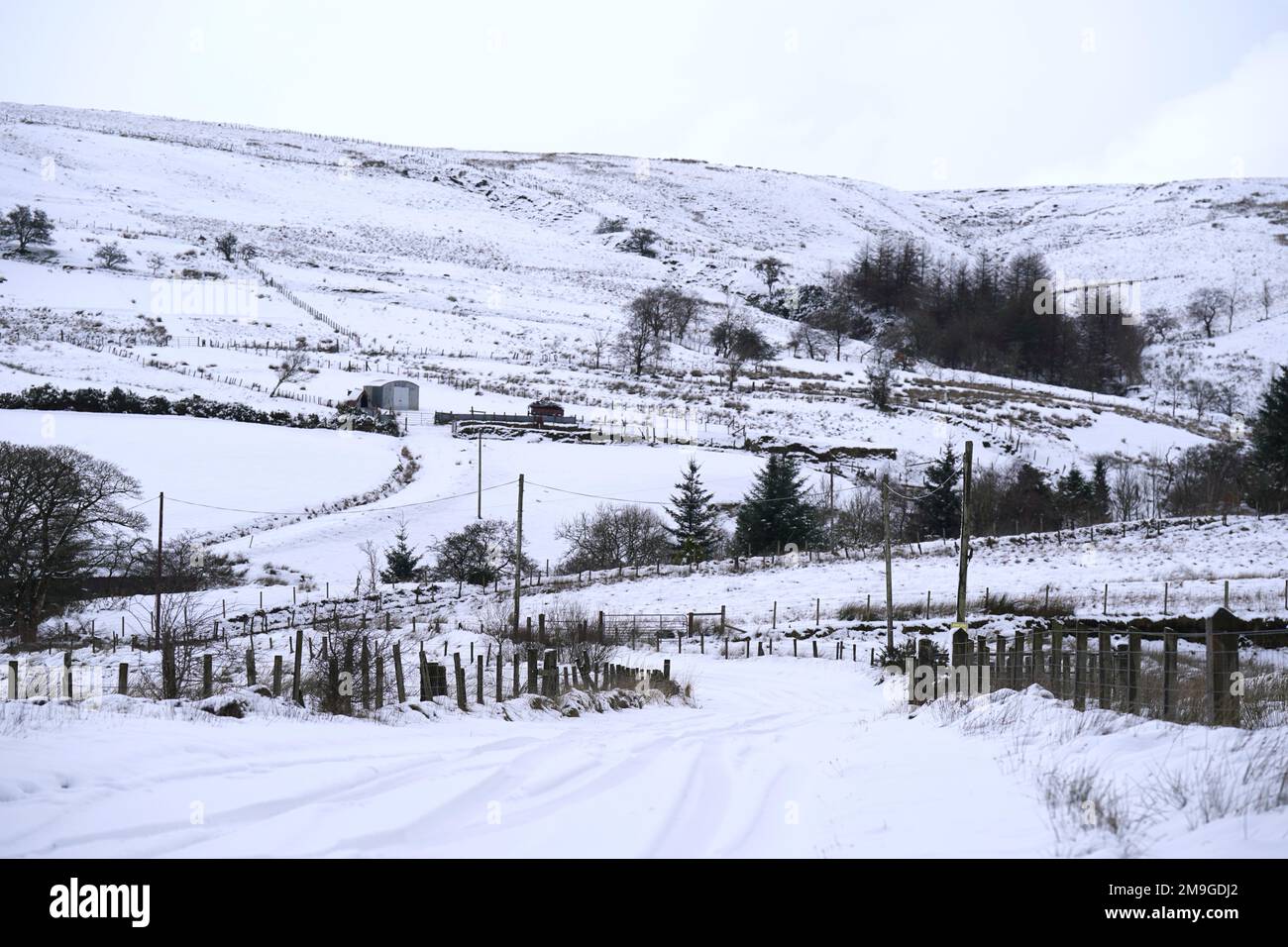 Snowy conditions at Glenshane Pass in County Londonderry. Picture date ...