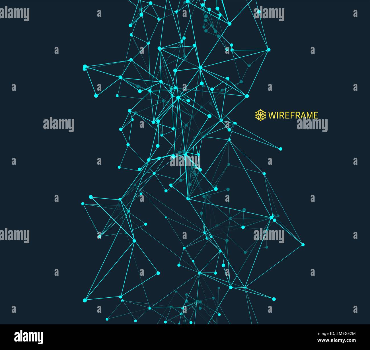 Abstract science or technology background. Graphic design. Network illustration with particle ...