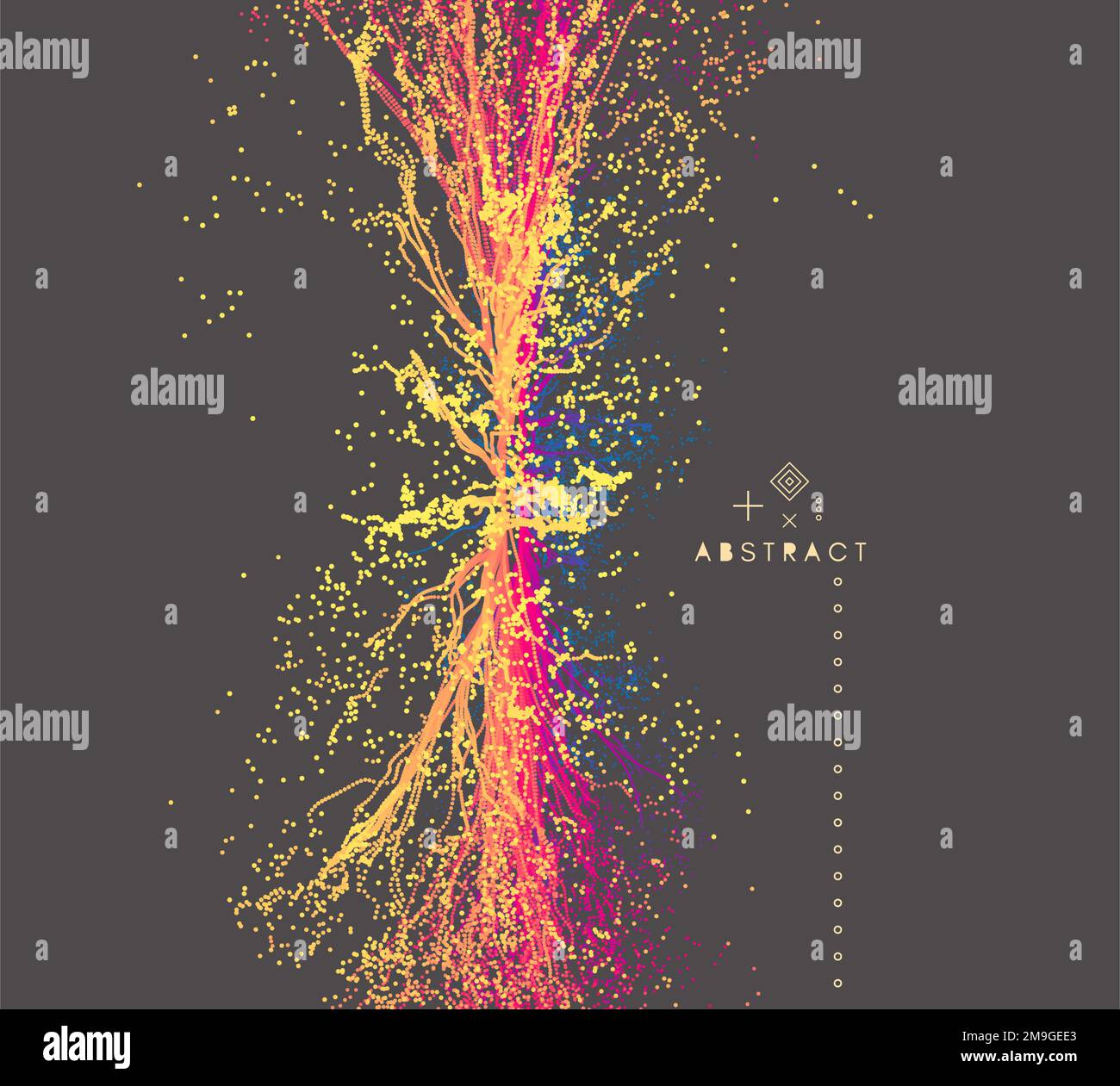 Point explode. Array with dynamic emitted particles. 3d technology ...