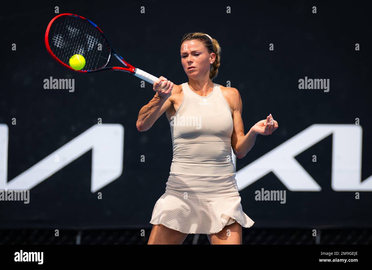 Camila Giorgi of Italy in action against Anastasia Pavlyuchenkova of ...