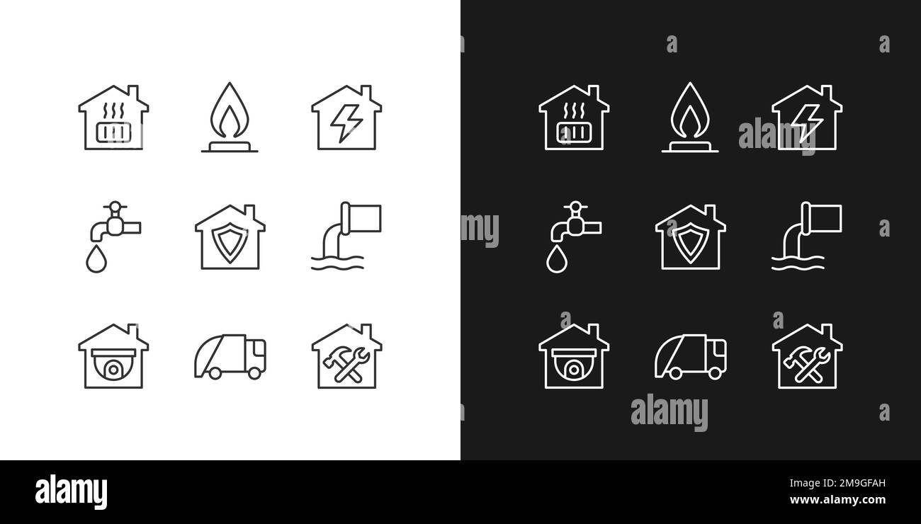 Infrastructures pixel perfect linear icons set for dark, light mode Stock Vector Image & Art - Alamy