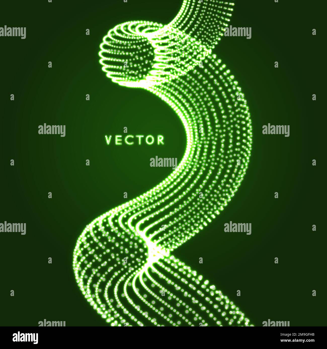 Spiral Connection Structure Abstract Grid Design 3d Vector