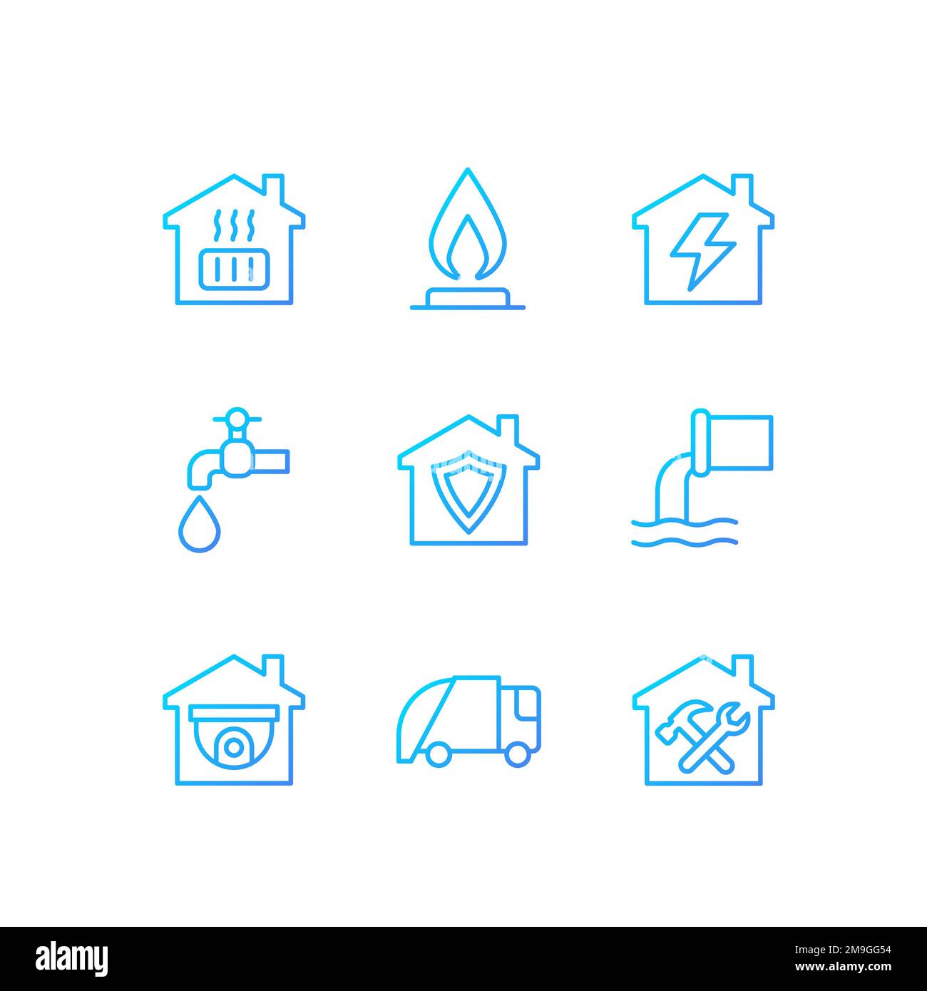 Infrastructures pixel perfect gradient linear vector icons set Stock Vector Image & Art - Alamy