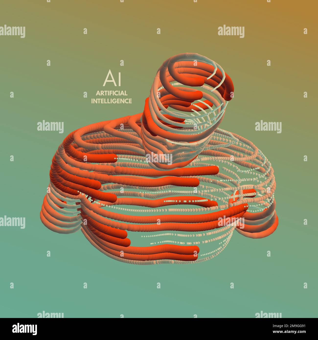 Artificial intelligence. Technology and engineering concept. 3d model ...