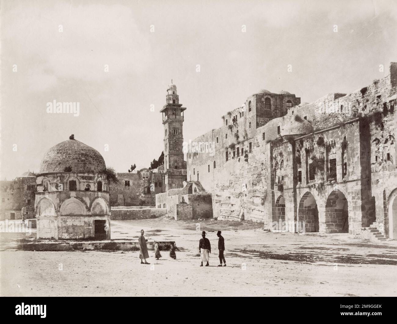 Vintage 19th century photo - Antonia Fortress Jerusalem, modern Israel ...