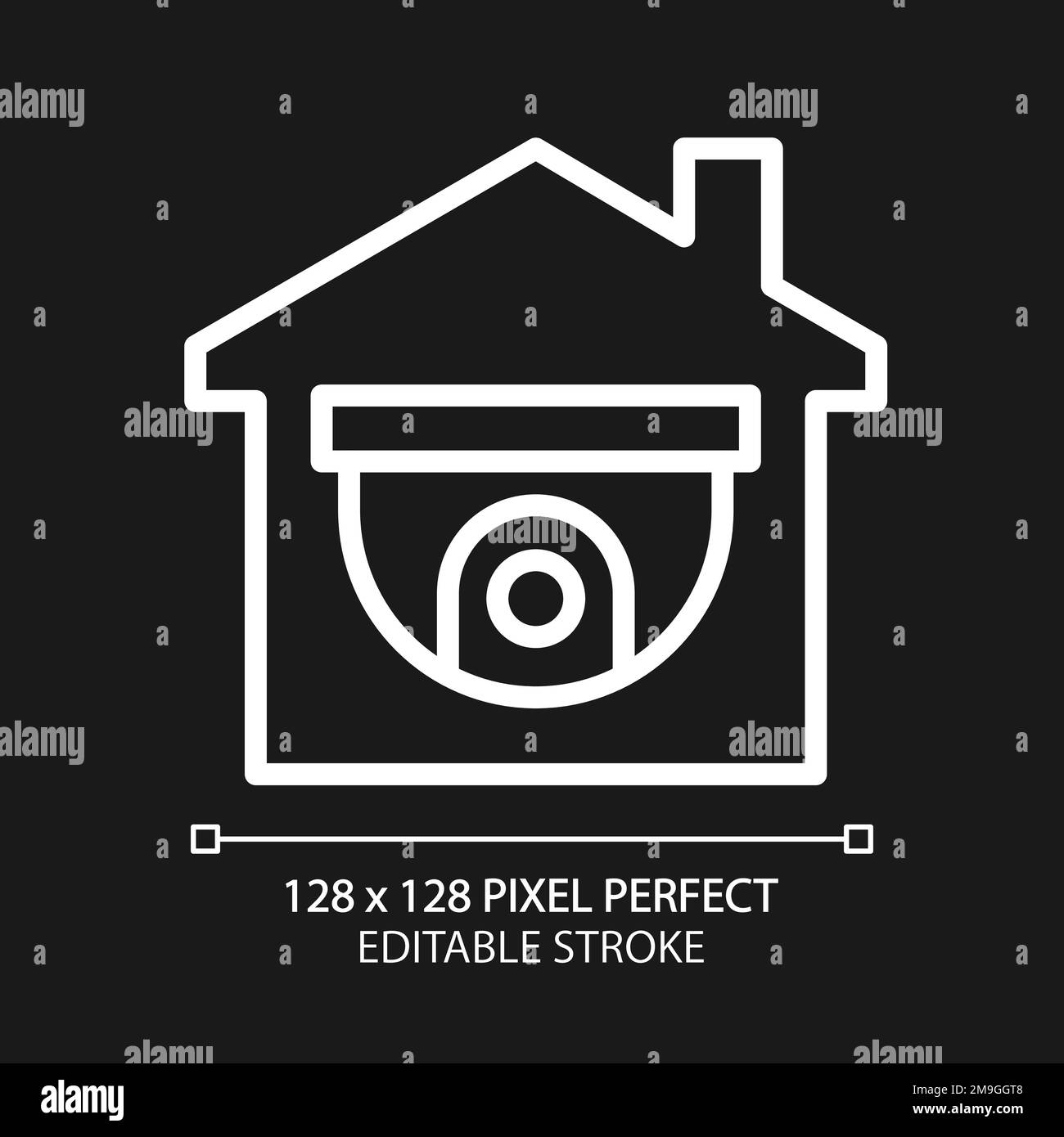 CCTV pixel perfect white linear icon for dark theme Stock Vector Image ...