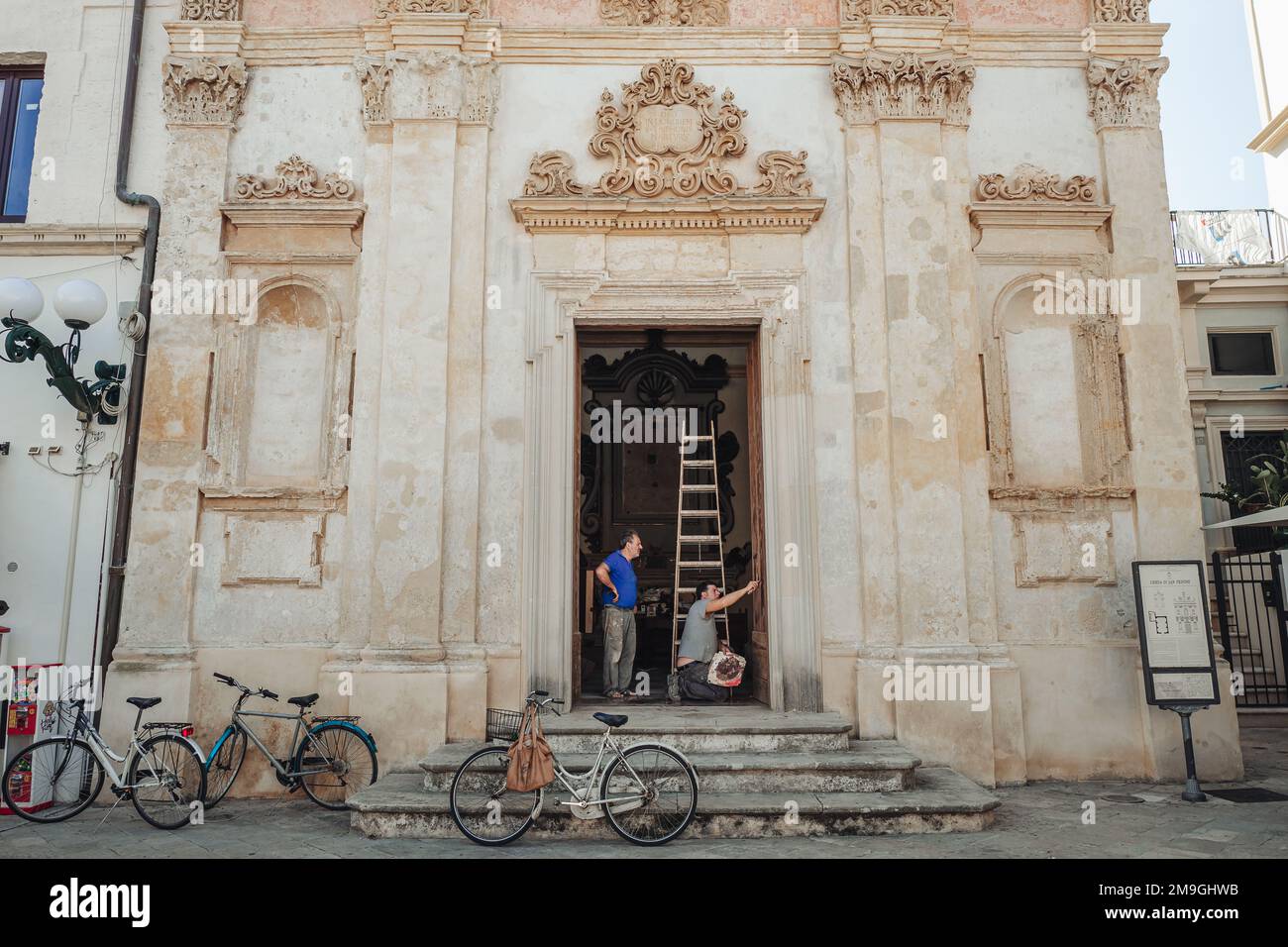 Nardo, Puglia, Italy - May 2021: Authentic local life in the old town ...