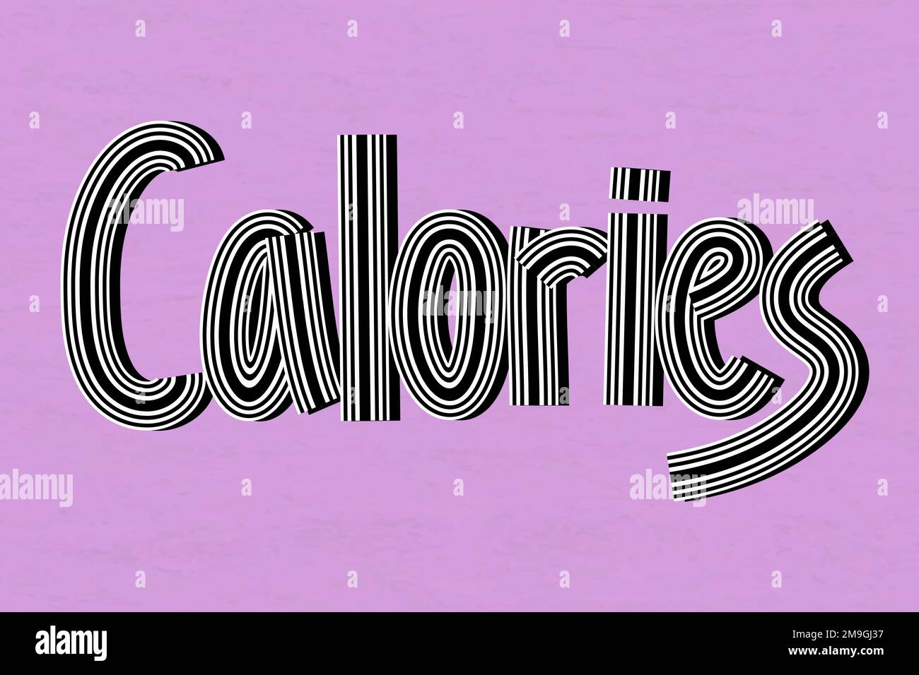 Retro calories lettering vector concentric effect font calligraphy ...