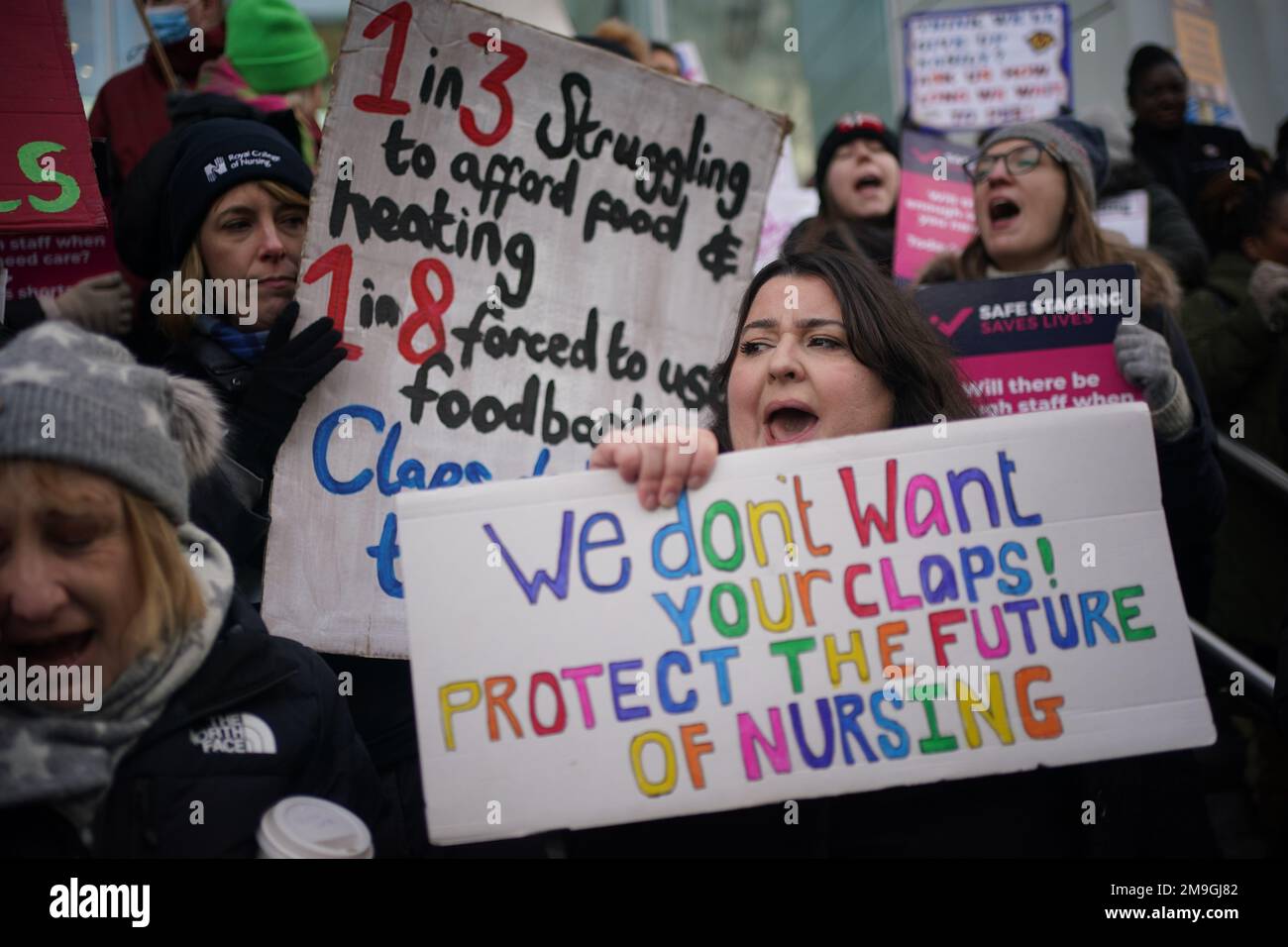 Protesters on the picket line outside University College Hospital in ...
