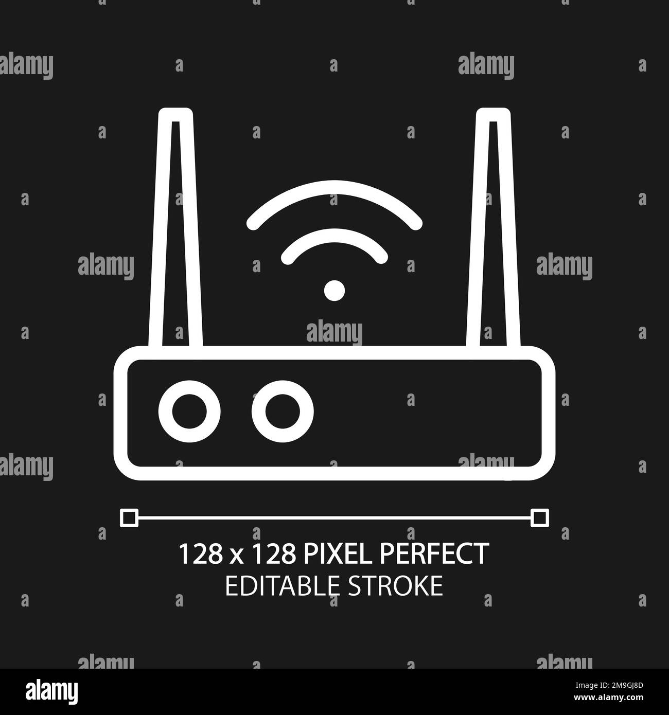 Internet pixel perfect white linear icon for dark theme Stock Vector ...