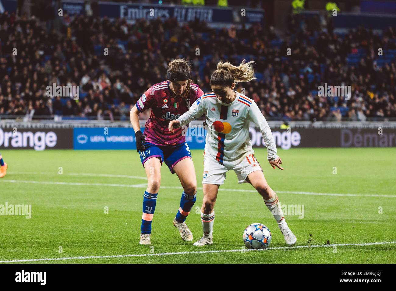 Sofie Pedersen (02) from Juventus FC and Danielle Van de Donk (17) from ...