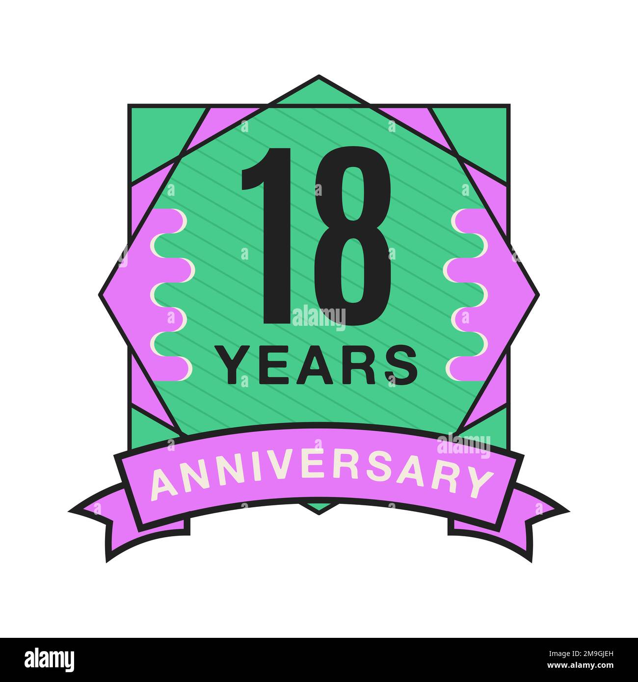 18th Birthday Logo Premium Vector | Number 18 Logo Icon Design 18th