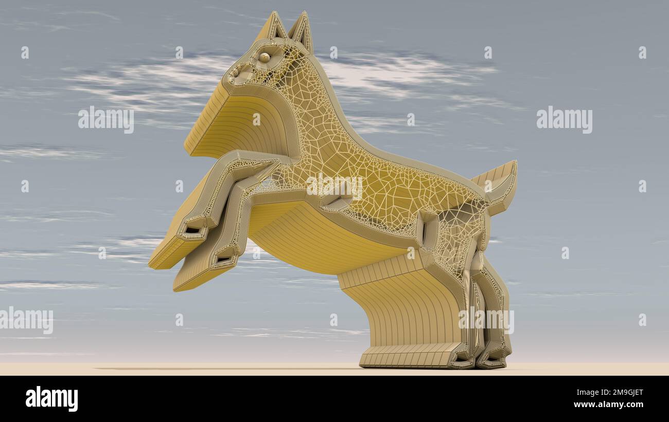 3D Illustration of an architectural structure based on the Ancient ...