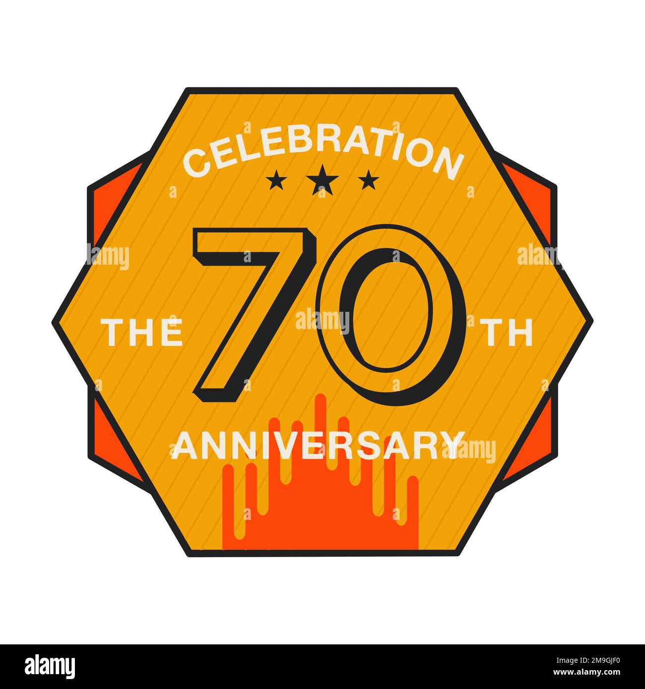 Celebration 70 years Anniversary Logo Template. Wedding badge in flat ...