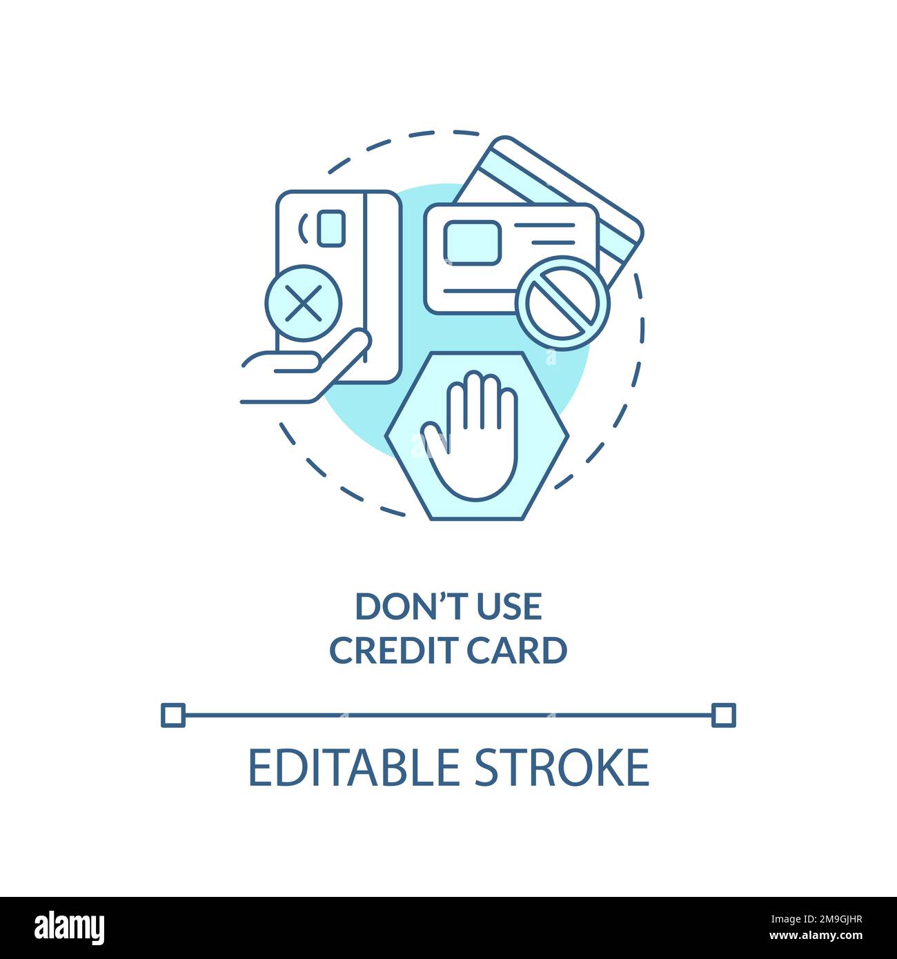 Do not use credit card turquoise concept icon Stock Vector Image & Art ...