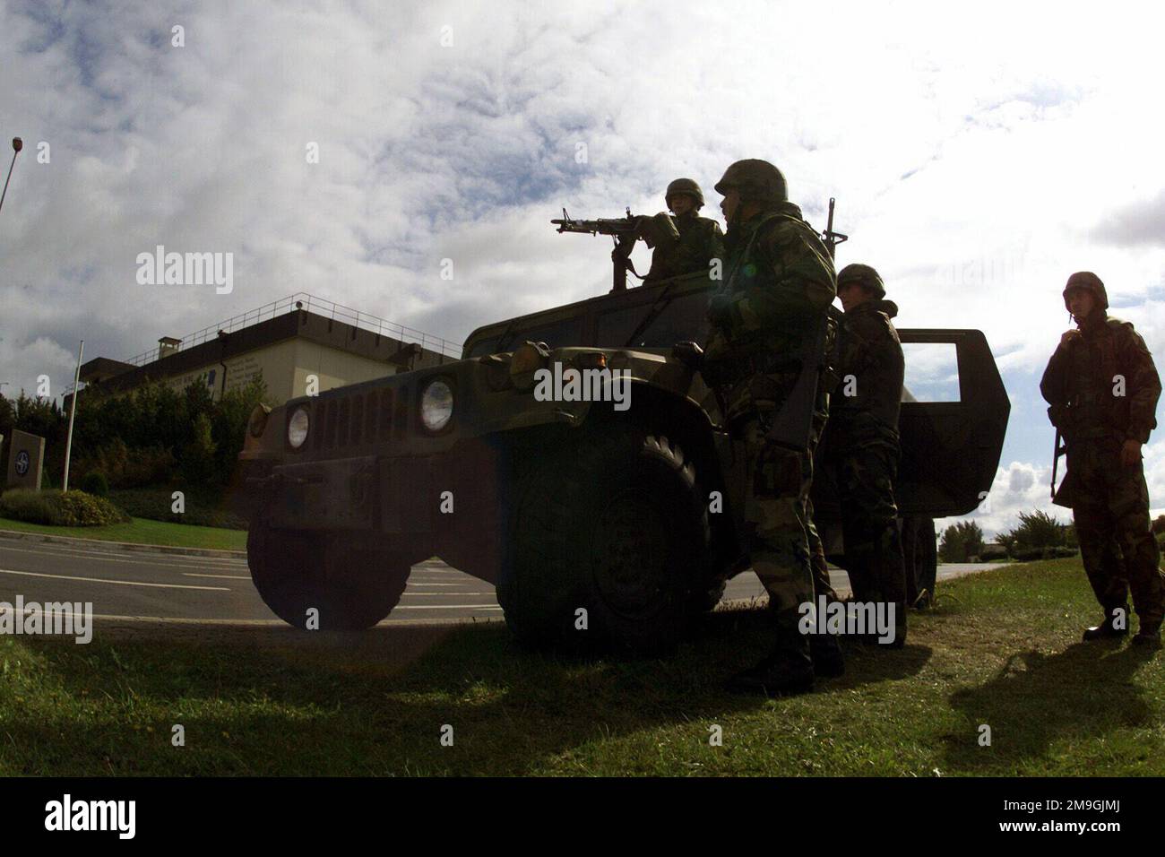 A silhouette of members of the 52nd Fighter Wing, 606 Air Control ...