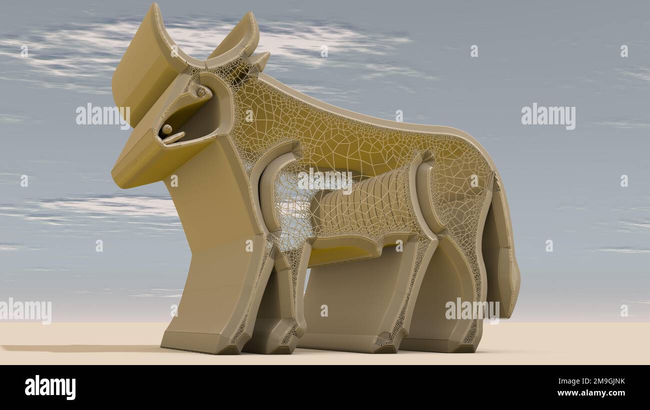 3D Illustration of an architectural structure based on the Ancient ...