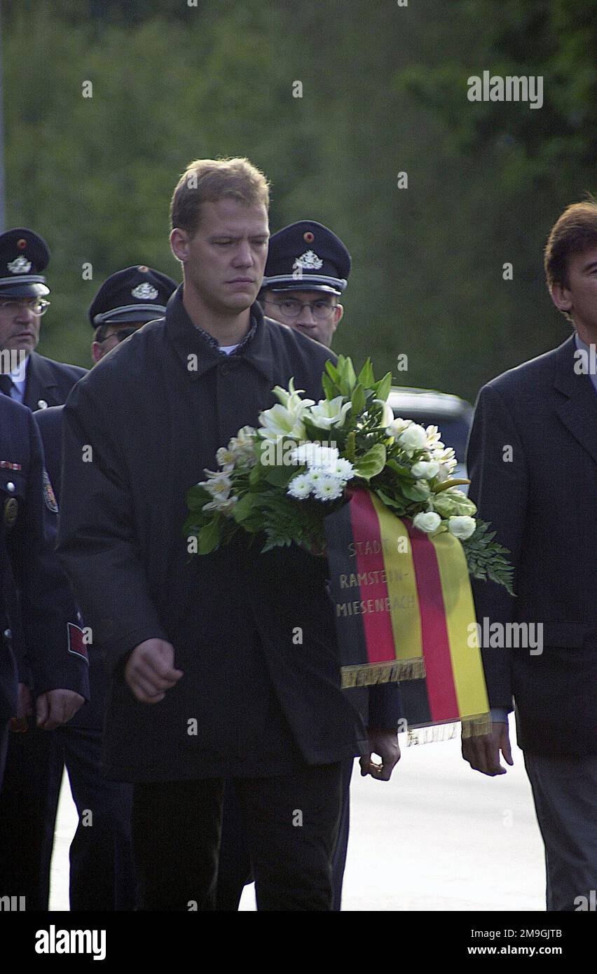 German citizens march from Ramstein Village to Ramstein Air Base on ...