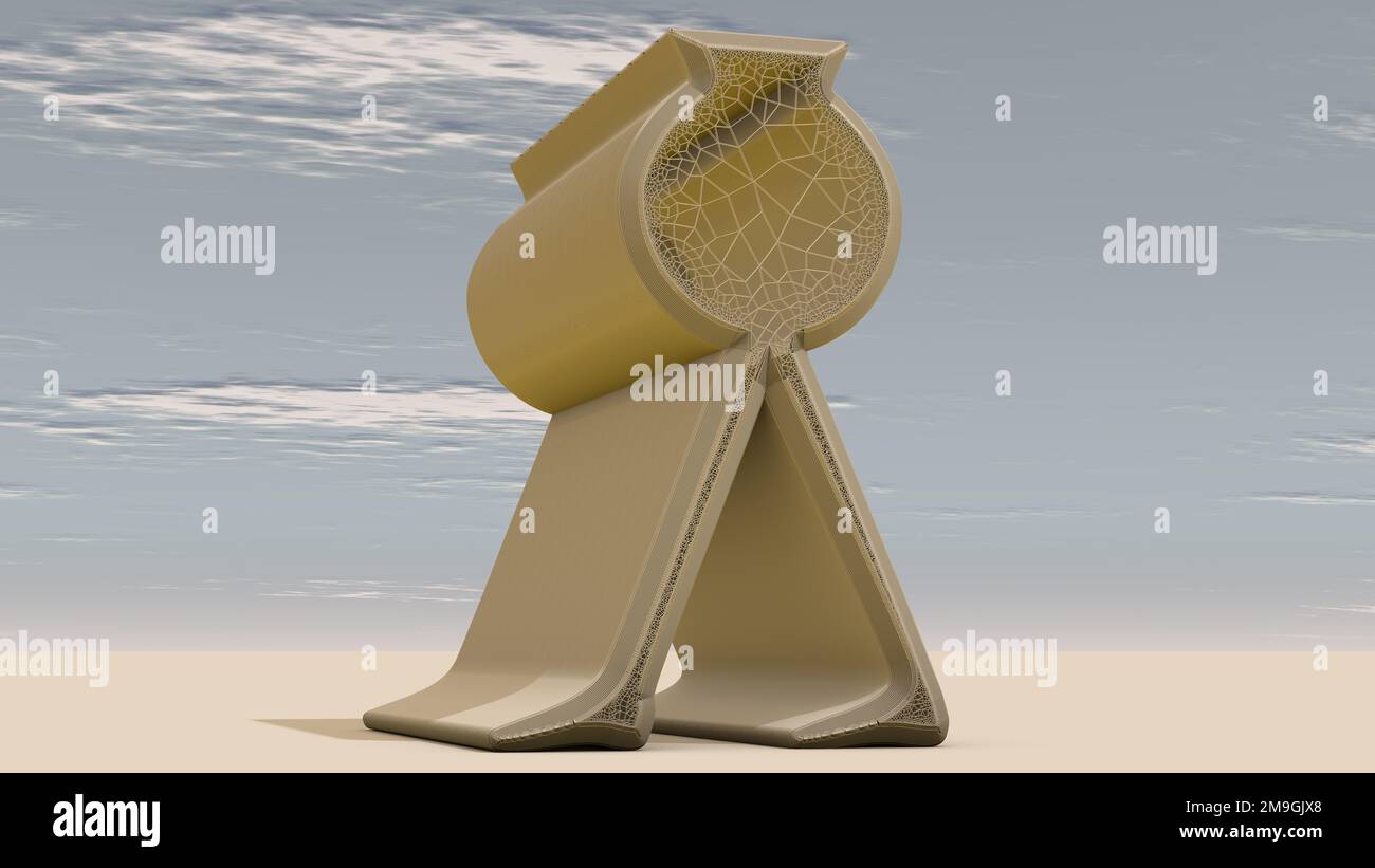 3D Illustration of an architectural structure based on the Ancient ...