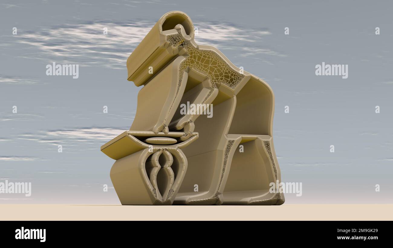 3D Illustration of an architectural structure based on the Ancient ...